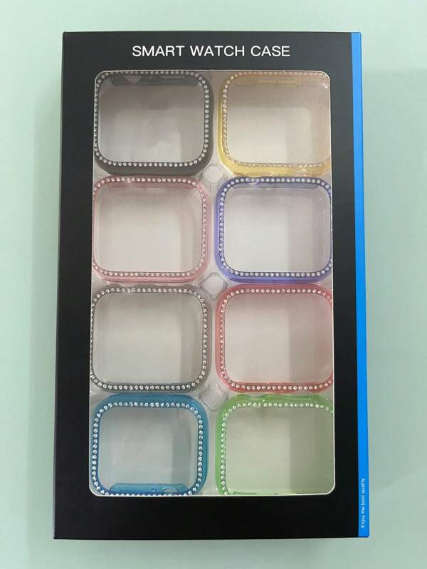 8pcs/set Rhinestone Decor Fashion Translucency PC Watch Cases For Women ...