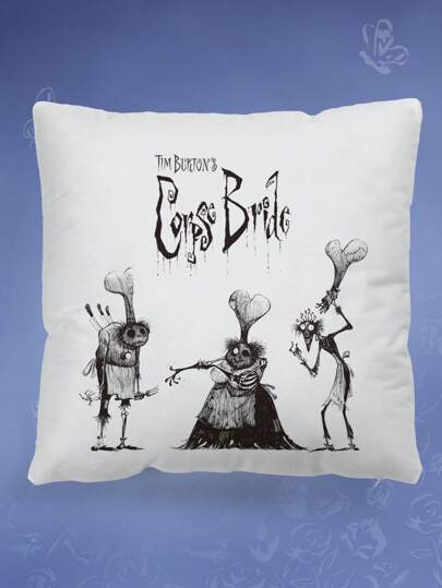 Corpse Bride | ROMWE Letter & Chef Print Cushion Cover Without Filler