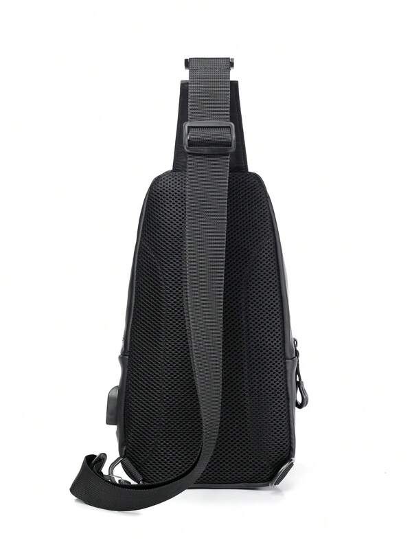 Men Crossbody Shoulder Chest Bag Sling Backpack With USB Port Sling Bag ...