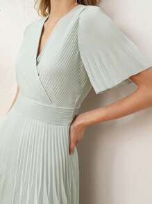 MOTF PREMIUM PLISSE FLUTTER SLEEVE DRESS,SUMMER OUTFITS | SHEIN USA