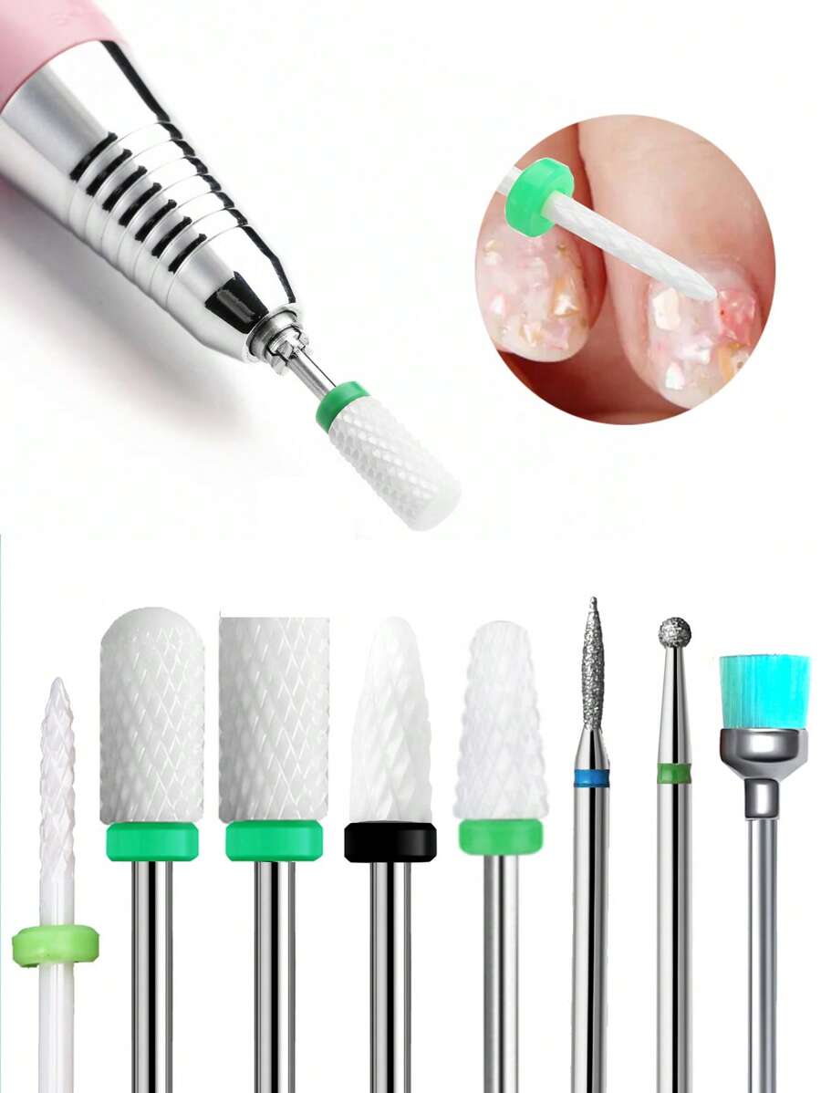 Multi-Function Nail Drill Bit Set, 8pcs Stainless Steel Nail Art Polish ...