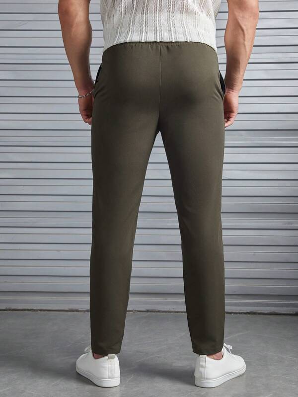 Manfinity Homme Men Drawstring Waist Slant Pocket Pants Shein Usa