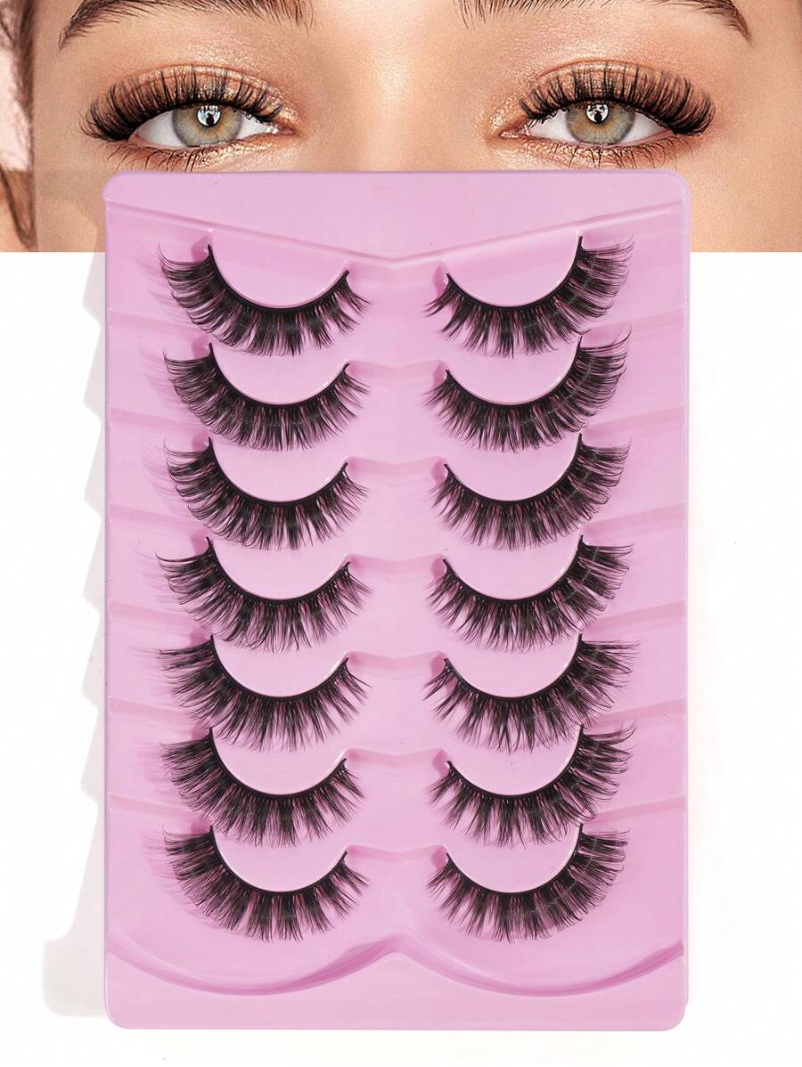Happy Butterfly 7Pairs Of Natural Cross Full False Eyelashes,Fluffy ...
