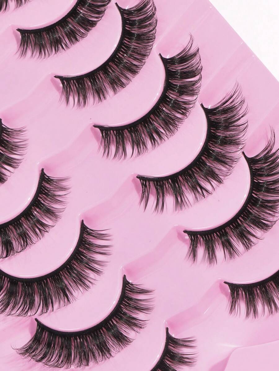 Happy Butterfly 7Pairs Of Natural Cross Full False Eyelashes,Fluffy ...