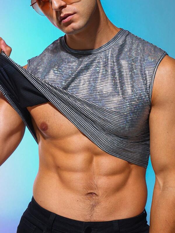 Manfinity Fever City Men Metallic Crop Tank Top | SHEIN USA