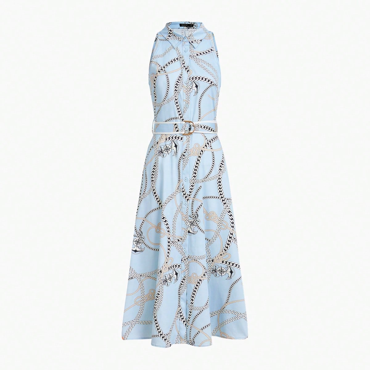 MOTF PREMIUM Abito chemisier con cintura con stampa catena | SHEIN ITALIA