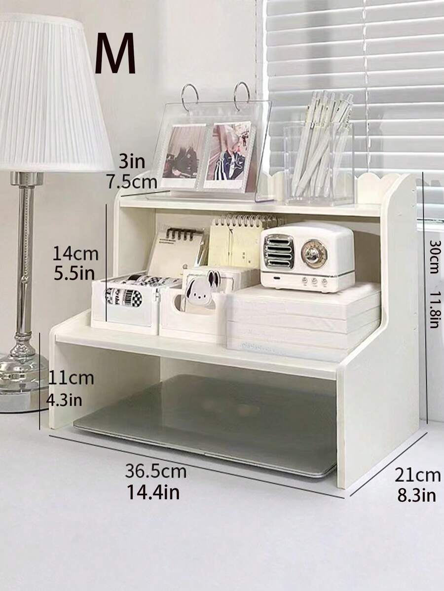 1pc WPC Desktop Storage Rack, Simple White Desktop Organizer For ...
