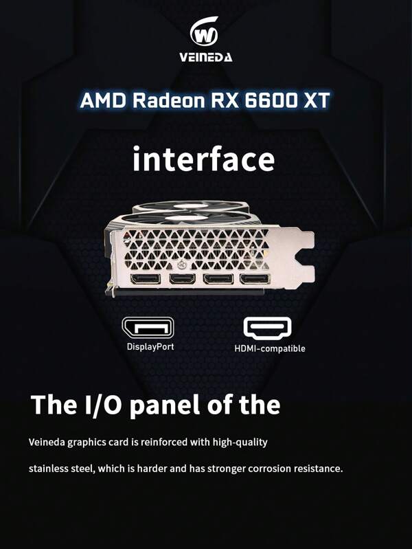 VEINEDA RX6600 XT 8G Gaming Graphics Card 128bit GDDR6, RX6600 XT 8G ...