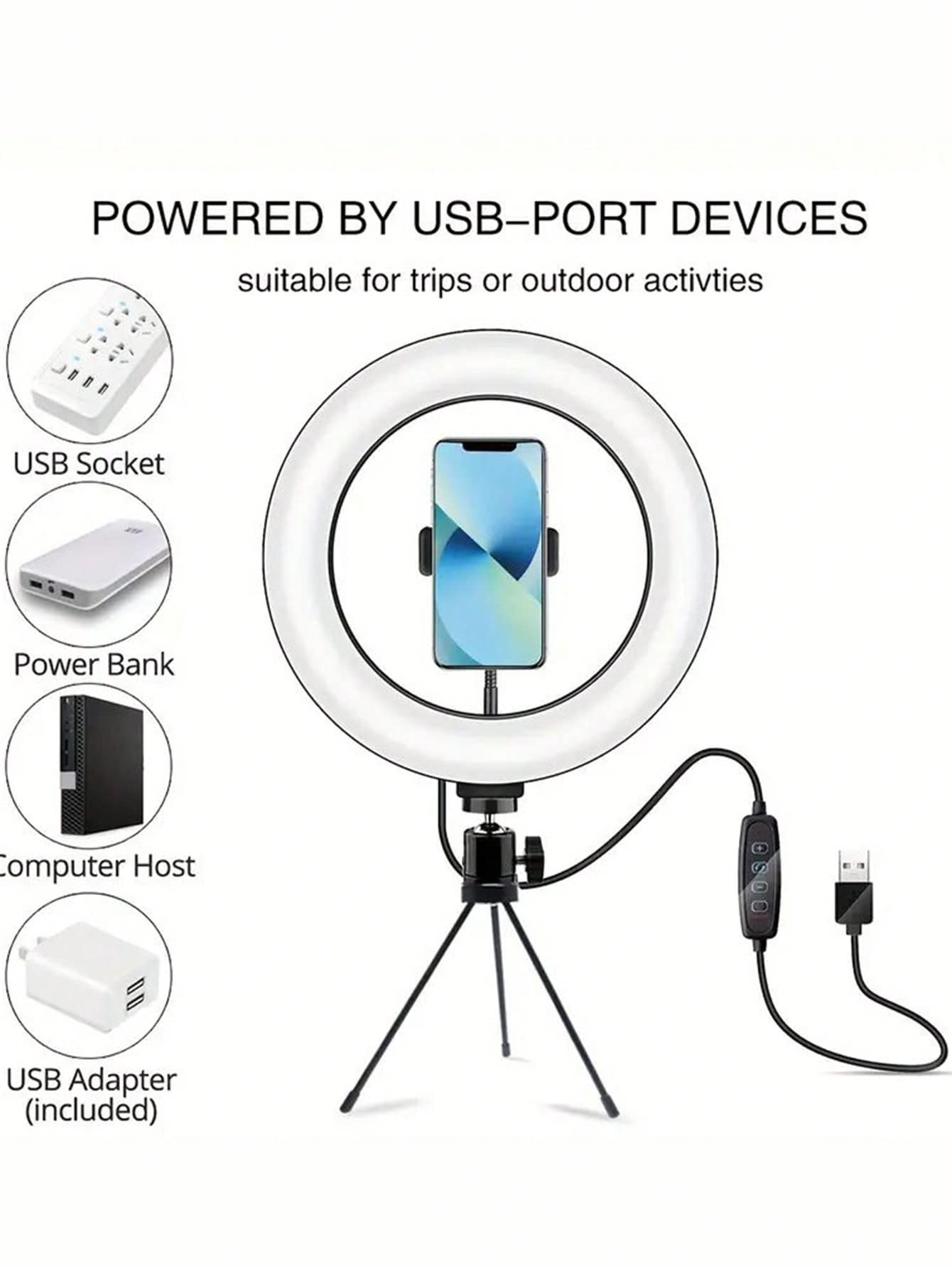 Multi-Functional Outdoor Iron Tripod Stand With 8-Inch Live Streaming ...