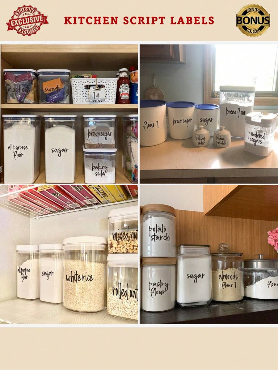 158pcs Kitchen Labels The Home Edit Labels Seasoning Labels For ...