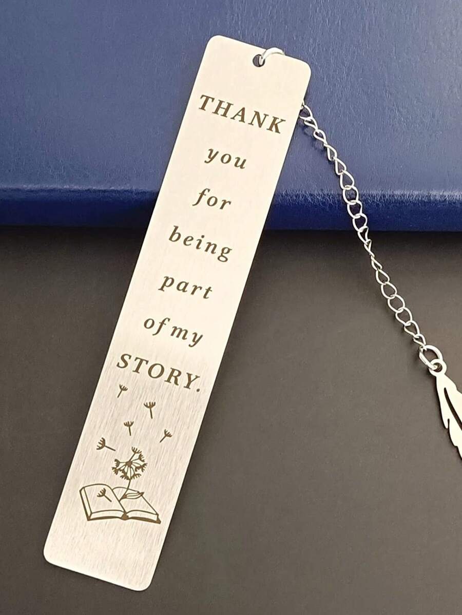 1pc Slogan Embossed Stainless Steel Bookmark, Simple Multi-purpose Book ...