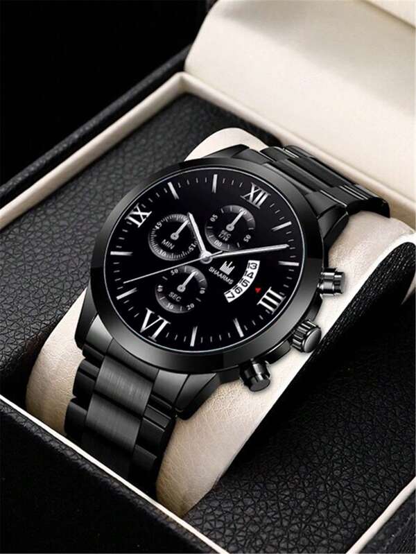 Hombres Reloj cuarzo con fecha de esfera triple | Moda de Mujer | SHEIN ...