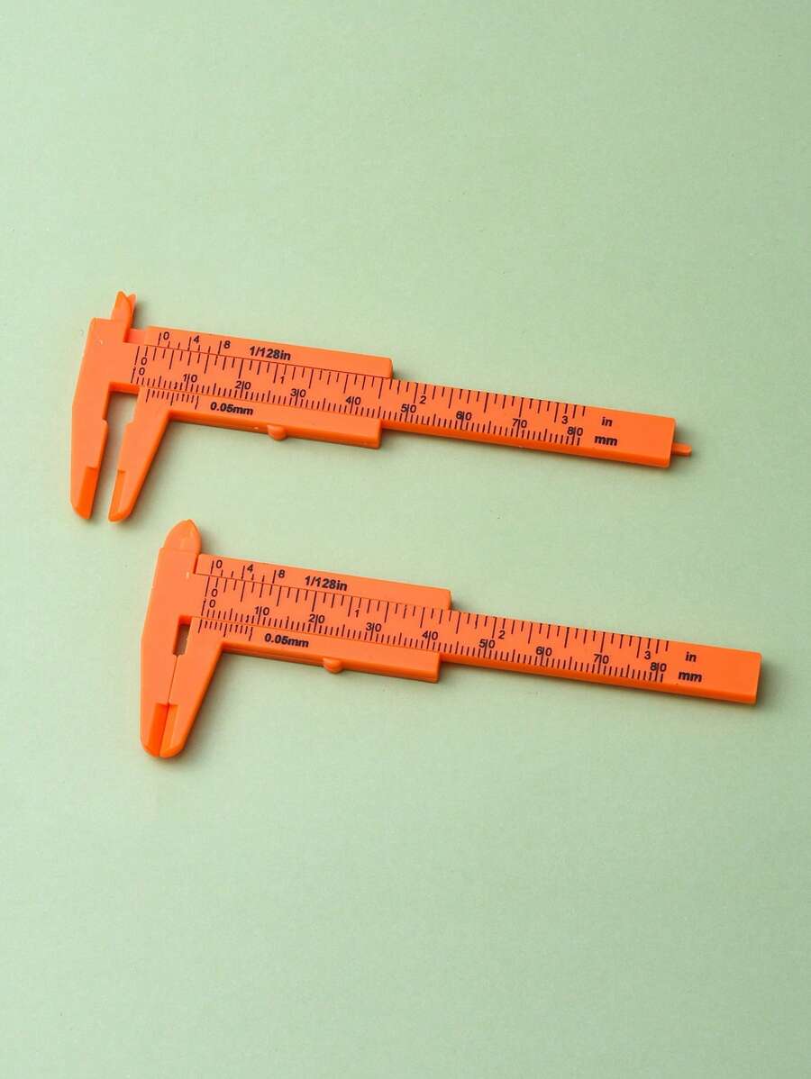 2pcs/set Plastic Vernier Caliper Orange Red Fashionable DIY Jewelry ...