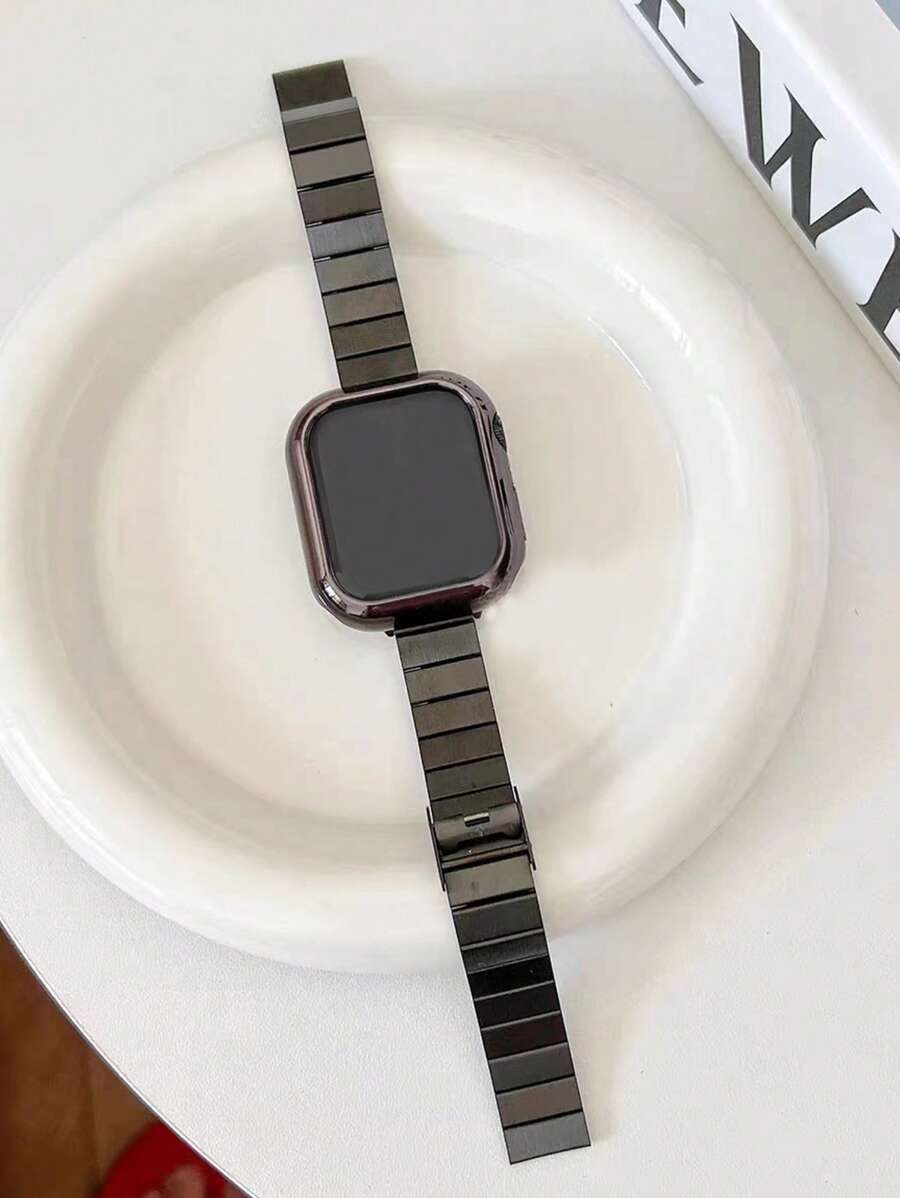 3-in-1 Set Strap For Apple Watch 12345678 Se, Bamboo-shaped Stainless ...