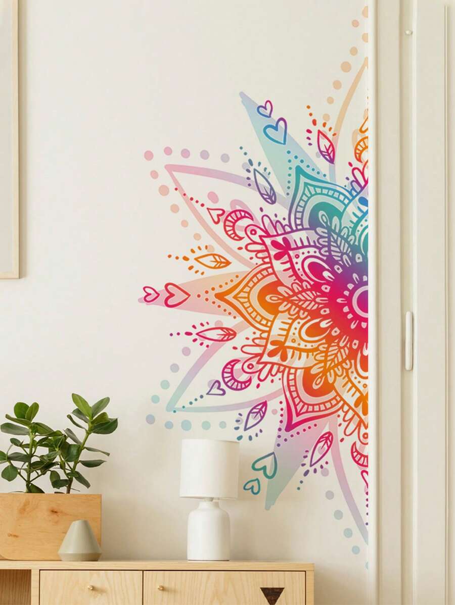 1pc PVC Wall Decal, Mandala Pattern Wall Sticker For Home Wall Decor ...