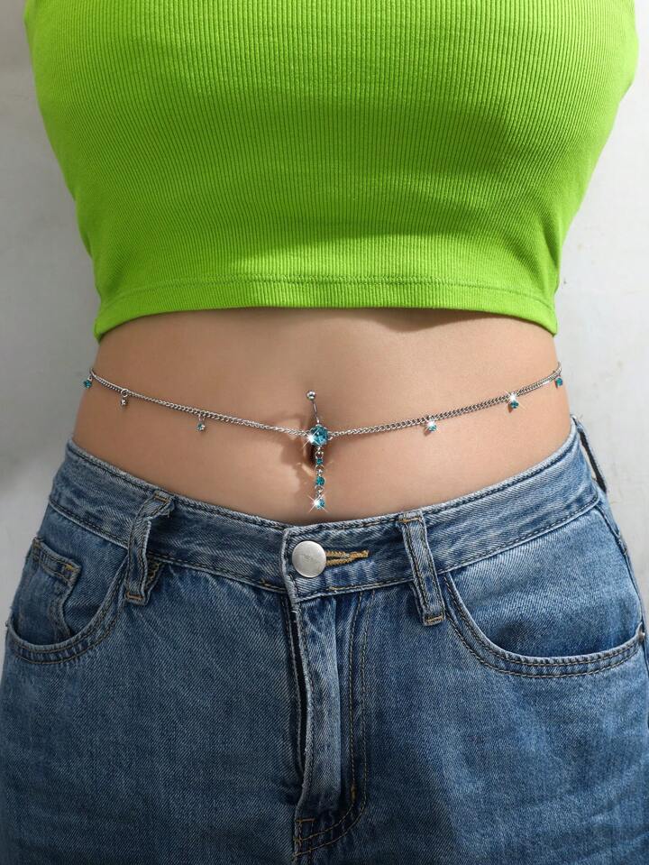 Belly Button Rings With Waist Chain