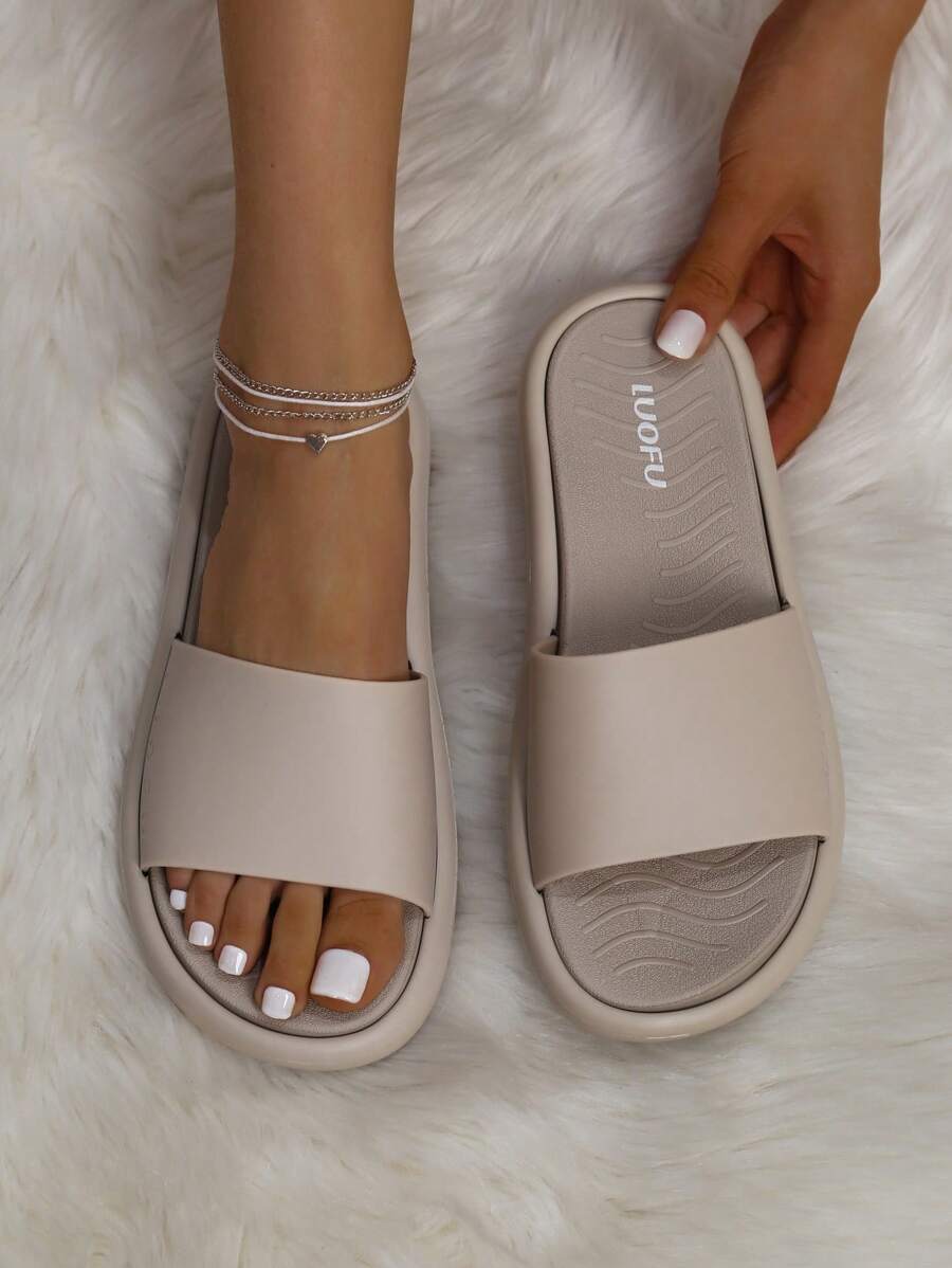 Fashionable Slides For Women, Single Band PVC Slippers | SHEIN UK