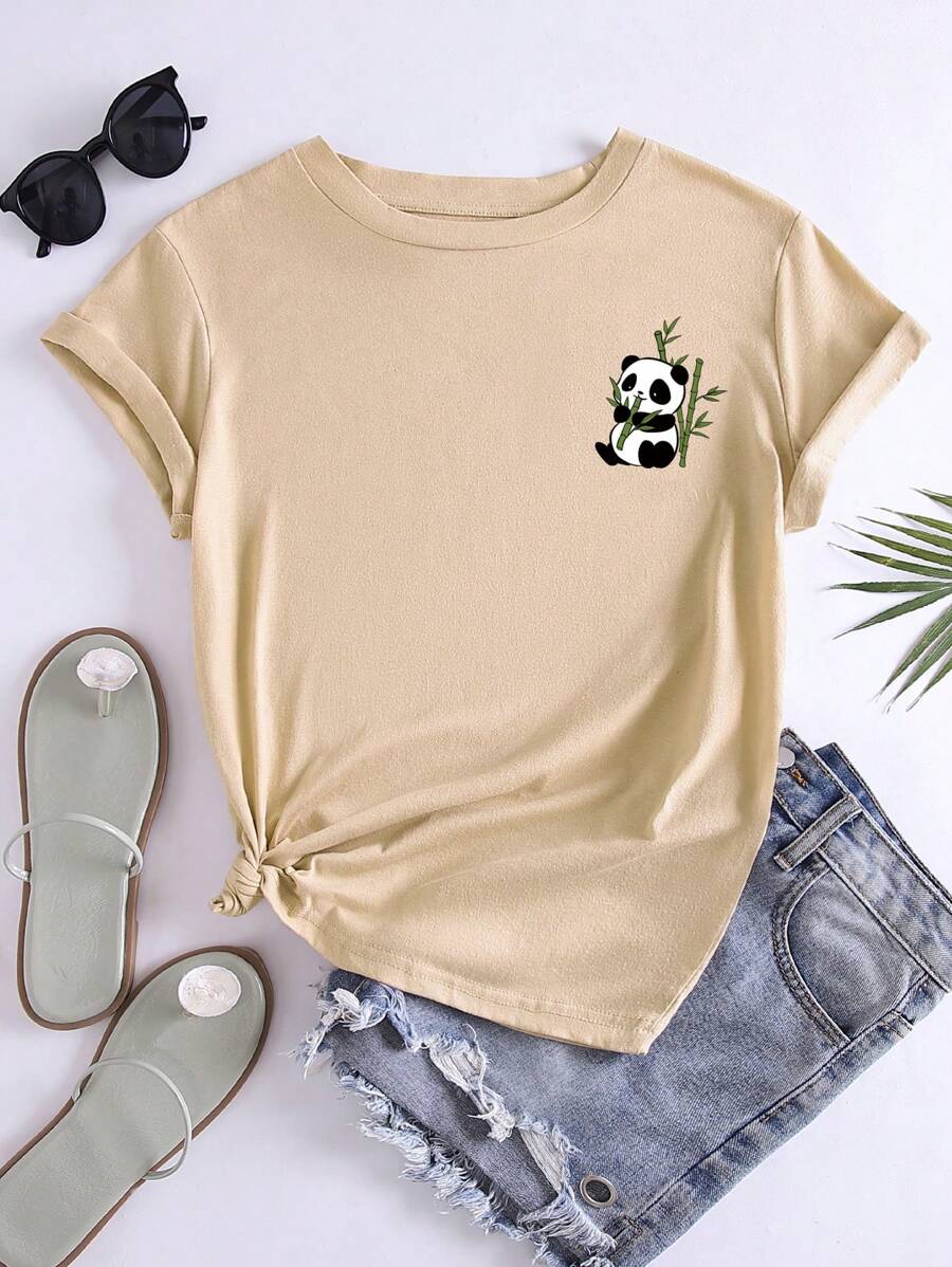 SHEIN LUNE Panda Print Tee | SHEIN USA