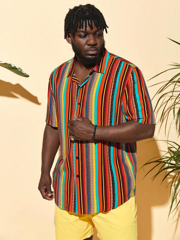 Manfinity RSRT Men Striped Print Shirt | SHEIN USA