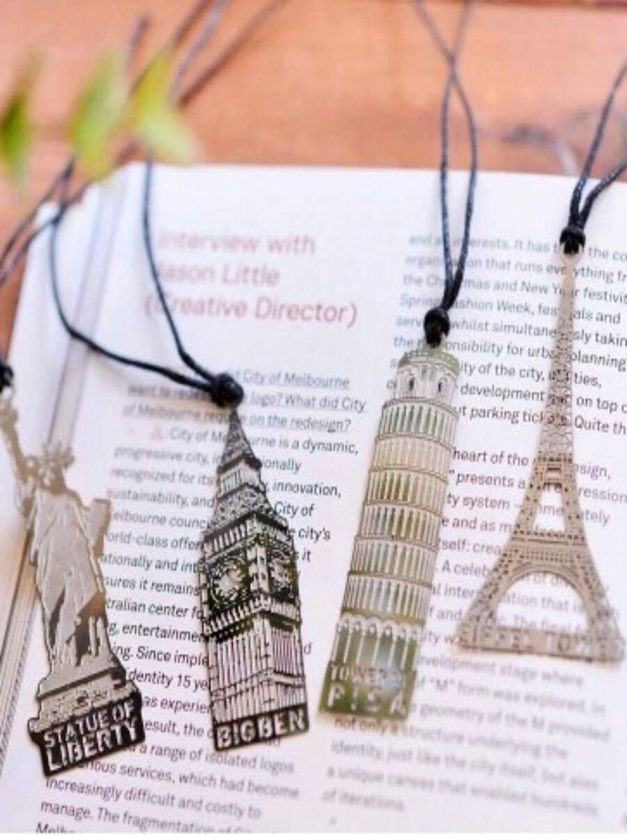 4pcs Vintage European Eiffel Tower Metal Bookmarks, Cute Mini Bookmarks ...