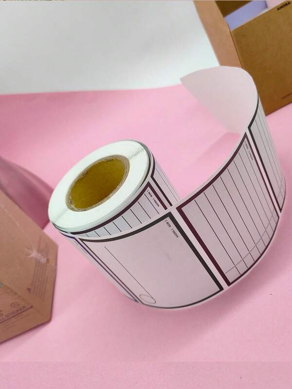 1roll Multi-color Horizontal Lined Writable Label Sticker, Simple Multi ...