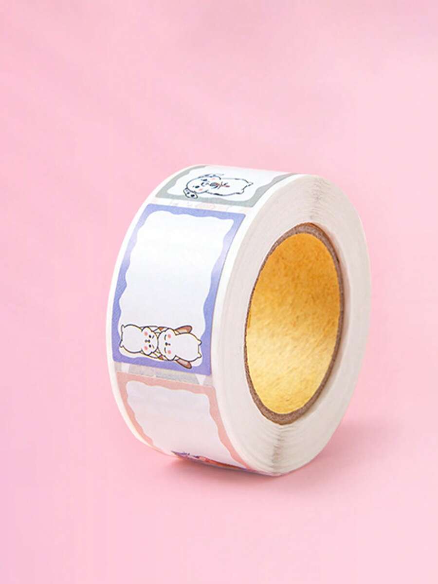 1roll Cartoon Animal Pattern Label Sticker, Cute Multi-purpose Writable ...