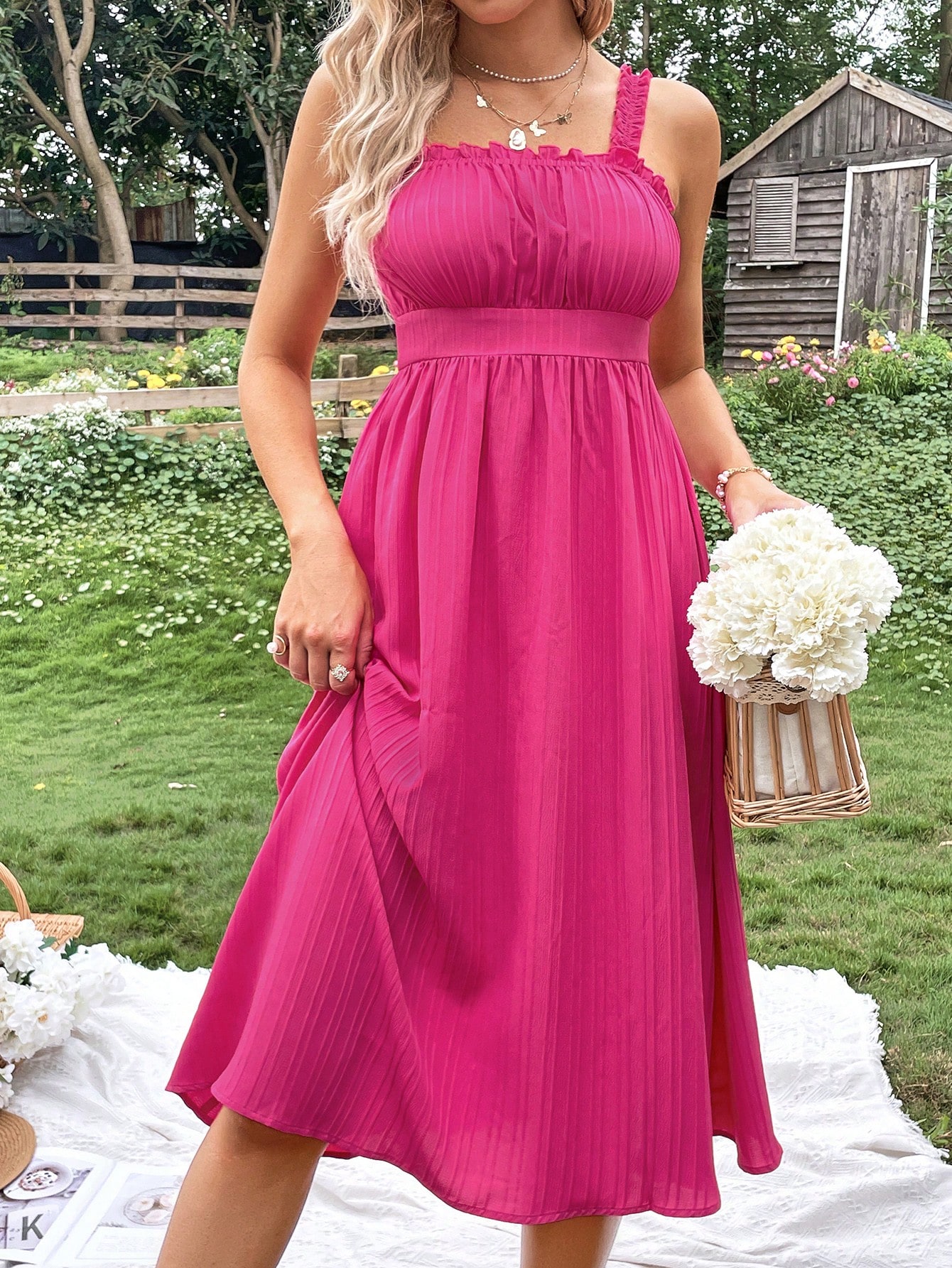 SHEIN VCAY Solid Ruched Bust Dress | SHEIN USA