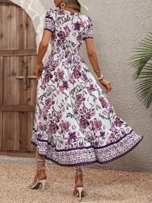 Breezaya Floral Print Ruffle Hem Dress | SHEIN USA