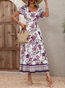 Breezaya Floral Print Ruffle Hem Dress | SHEIN USA