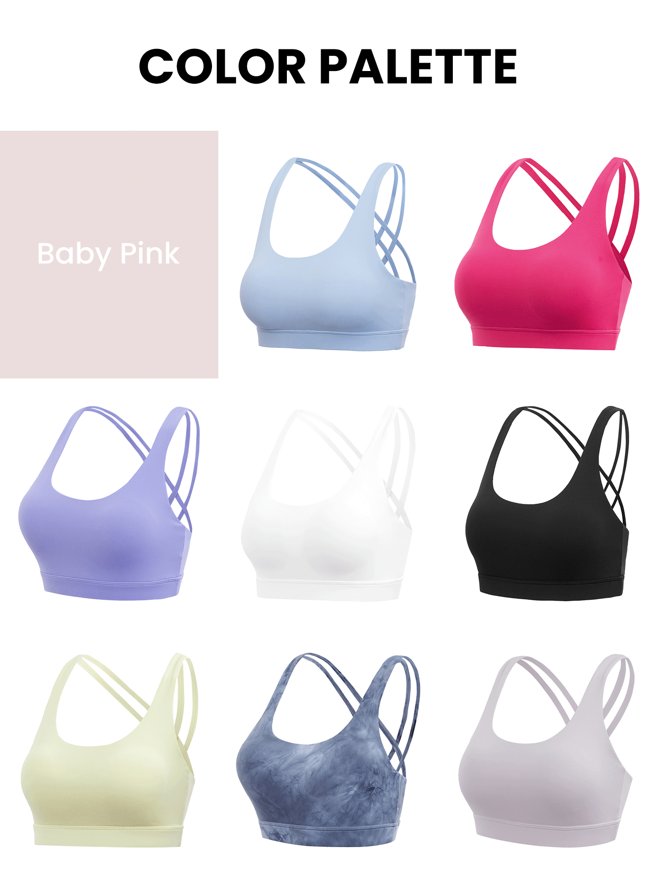 GLOWMODE FeatherFit™ Crossover Strap Sports Bra | SHEIN USA