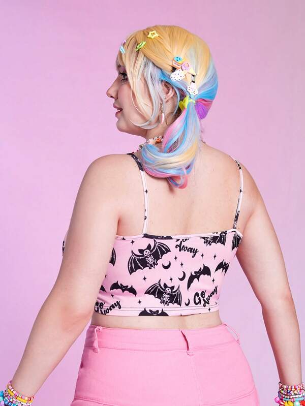 Kawaii Plus Bat Letter Graphic Cami Top | SHEIN USA
