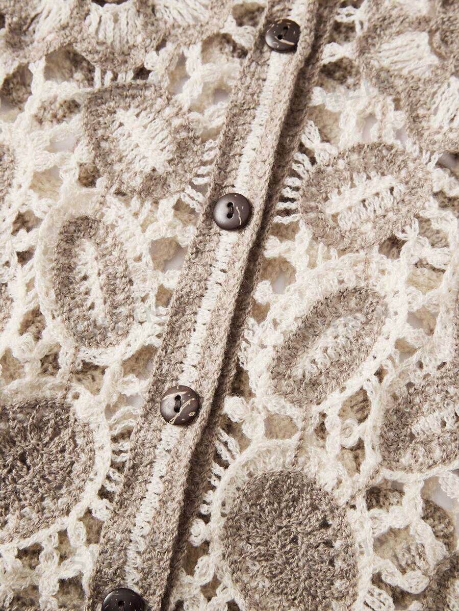 Shein Vcay Floral Pattern Button Front Vest Cardigan Shein Usa
