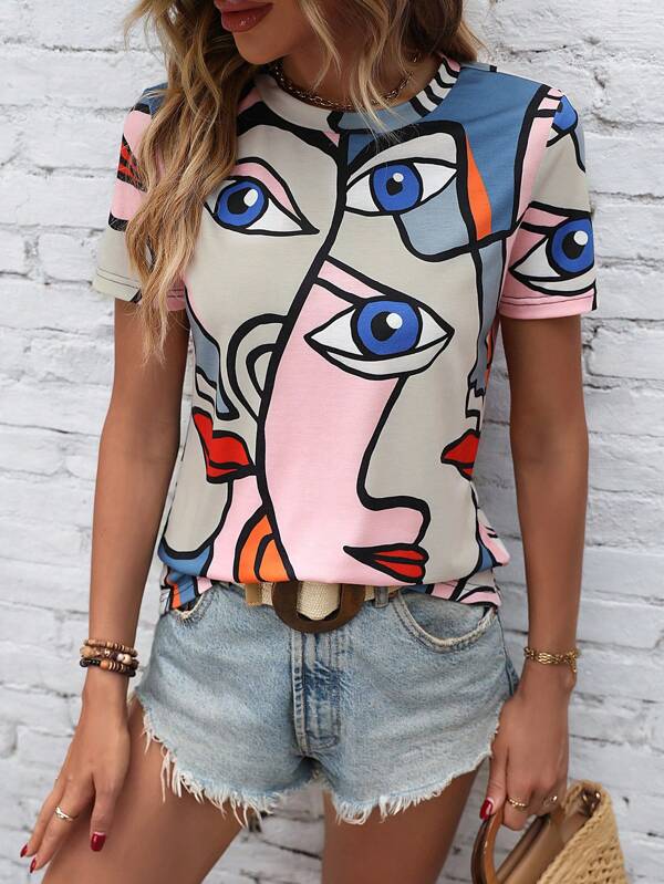 SHEIN LUNE Figure Graphic Tee | SHEIN USA