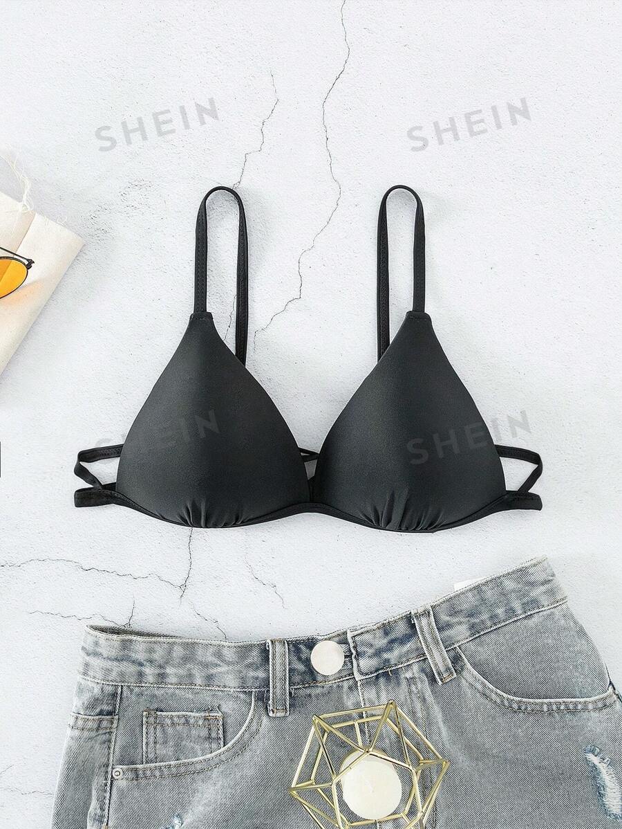 SHEIN Swim Basics Solid Push Up Bikini Top | SHEIN UK