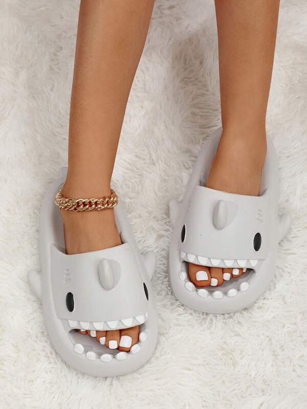 Fashionable Slides For Women, Cartoon Shark Design EVA Slippers | SHEIN UK