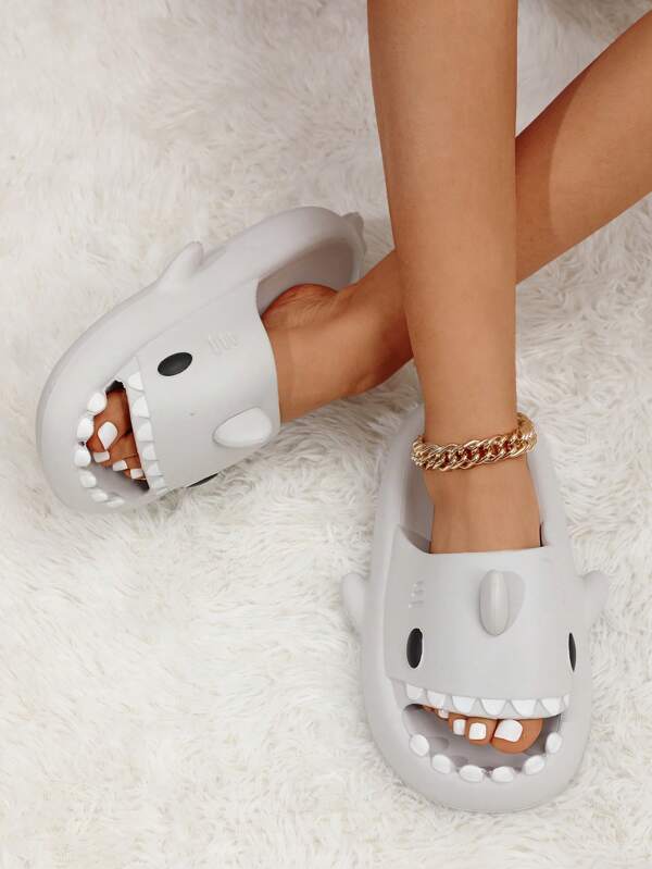 Fashionable Slides For Women, Cartoon Shark Design EVA Slippers | SHEIN UK