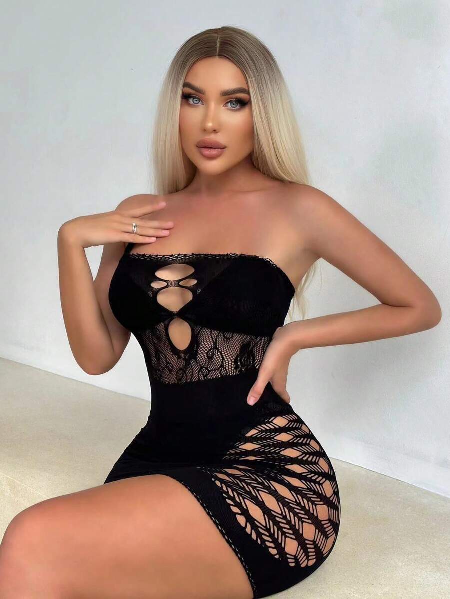 Cut Out Bandeau Bodycon Lingerie Dress Shein Usa