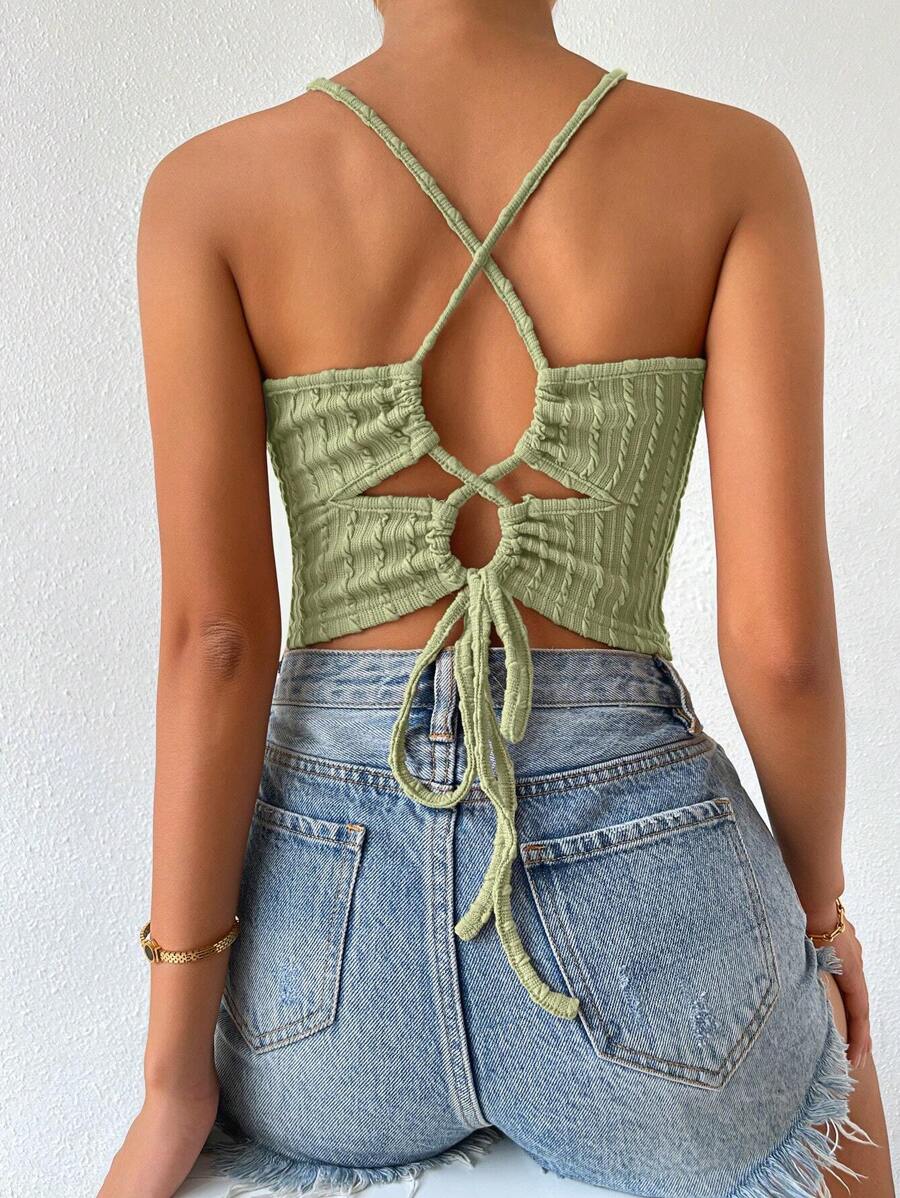 Chiquease Crisscross Tie Backless Cami Top | SHEIN USA