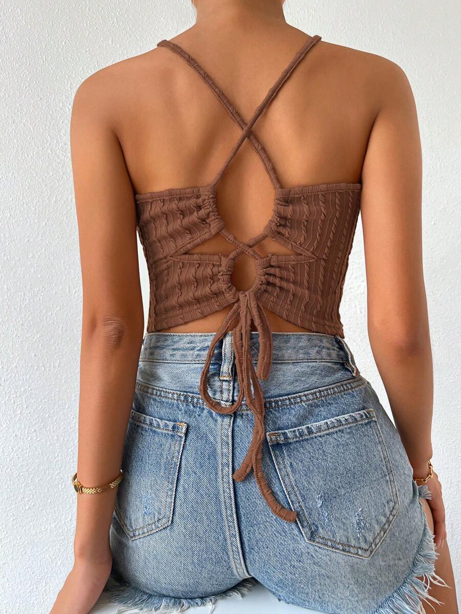 Chiquease Crisscross Tie Backless Cami Top | SHEIN USA