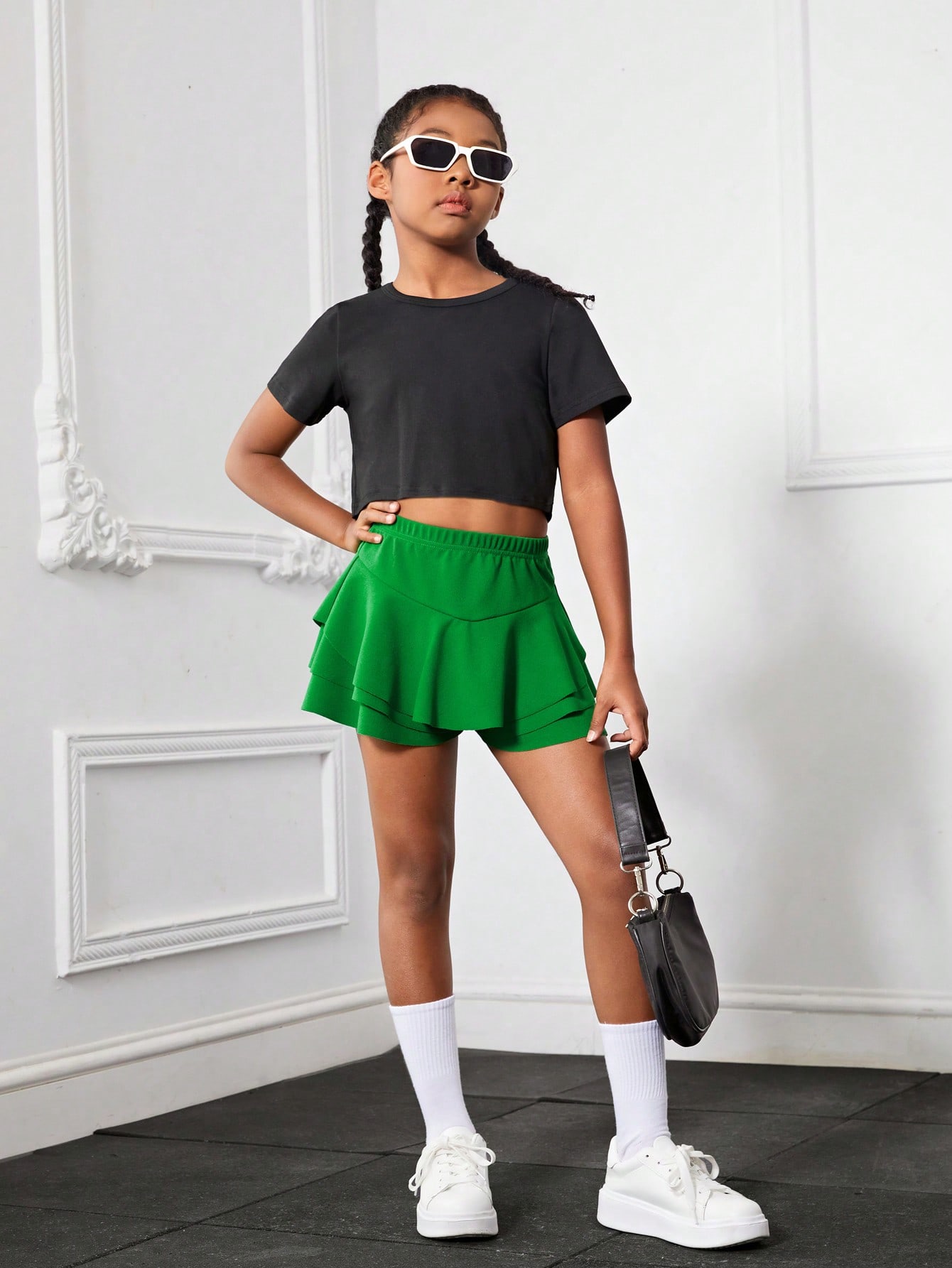 SHEIN Kids Cooltwn Girls Two Layer Hem Skort | SHEIN USA