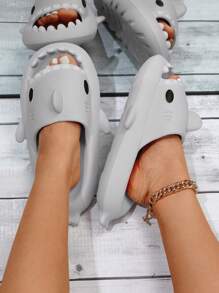 Women Cartoon Shark Design Slides, EVA Fashion Slides | SHEIN