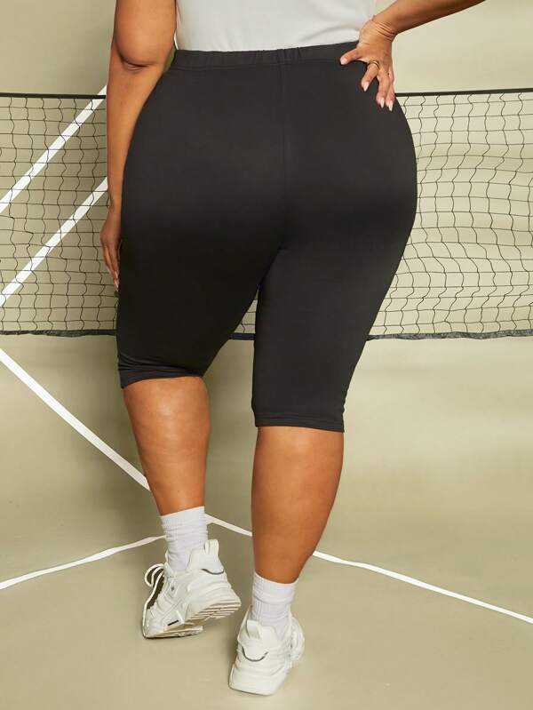 SHEIN CURVE+ Plus Ladder Ripped Capri Leggings | SHEIN USA