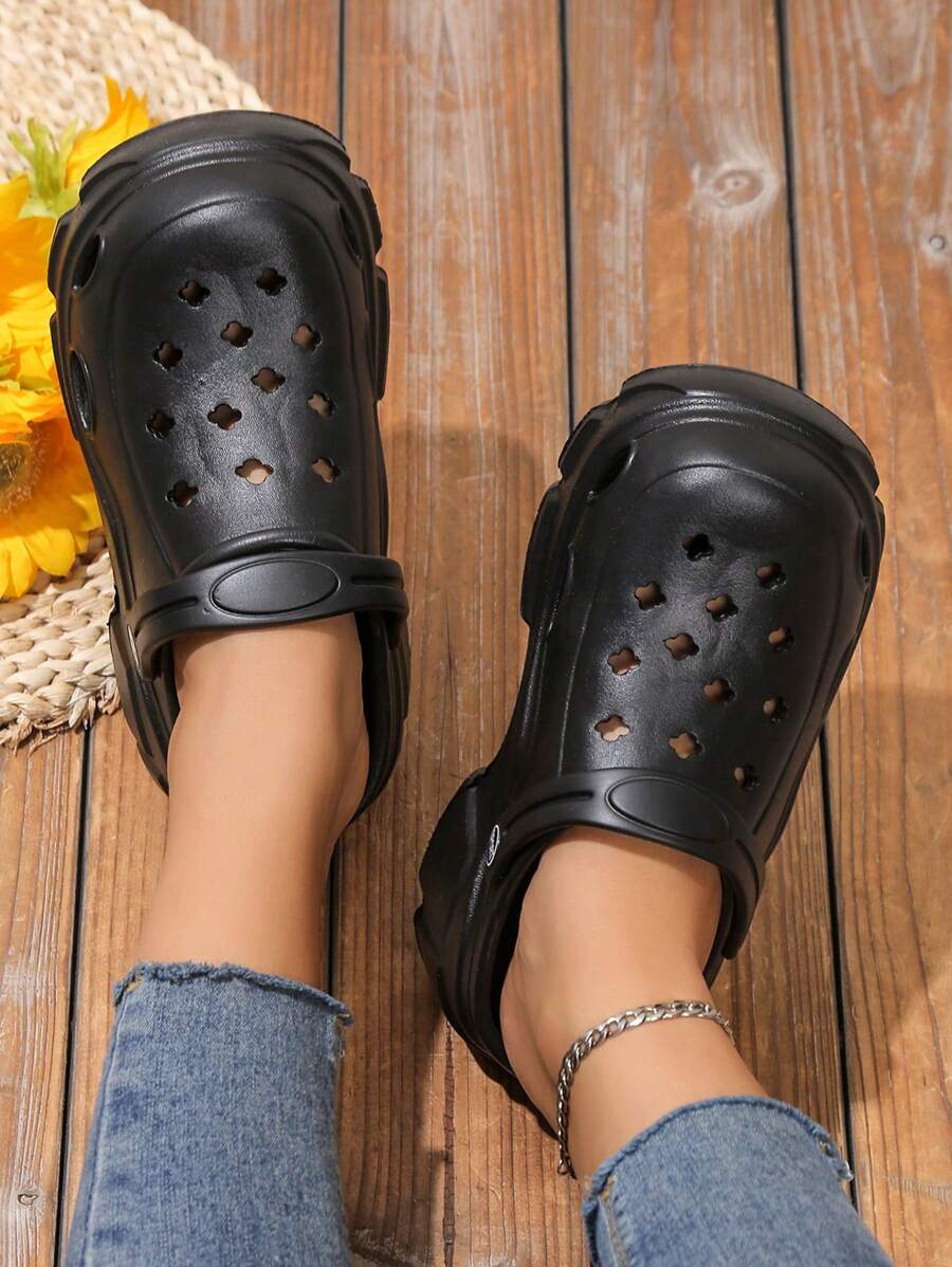 Fashion Black Clogs For Women, Hollow Out Vented Clogs | SHEIN USA