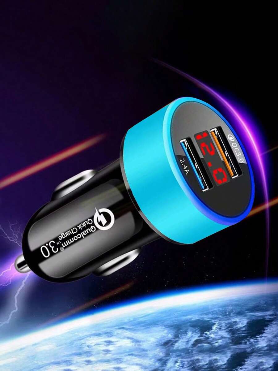 Dual Port Car Led Display Fast Charger | SHEIN USA
