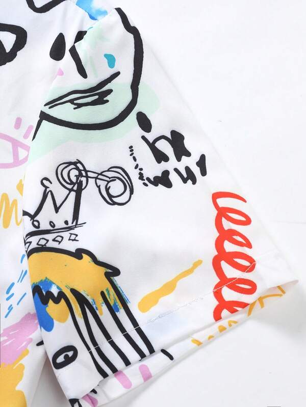 Manfinity EMRG Men Graffiti Print Shirt Without Tee | SHEIN USA