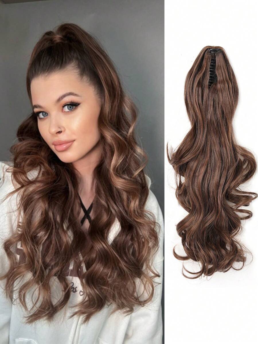 Claw Clip Ponytail Extension Curly Wavy Clip in Long Ponytails Hair ...