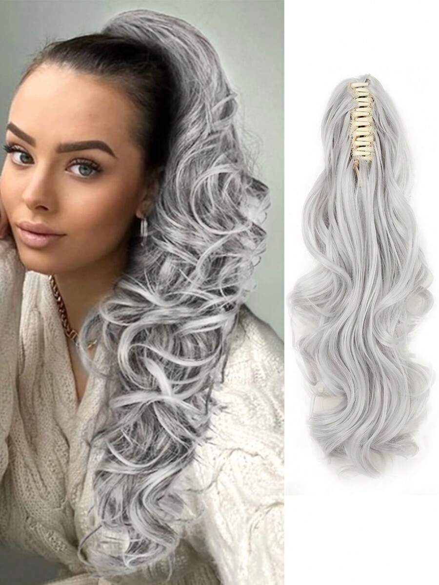 Claw Clip Ponytail Extension Curly Wavy Clip in Long Ponytails Hair ...