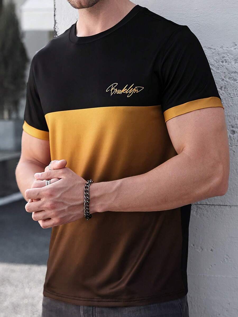 Manfinity Homme Men T-Shirts Fit Crew Neck Short Sleeve Graphic Tee ...