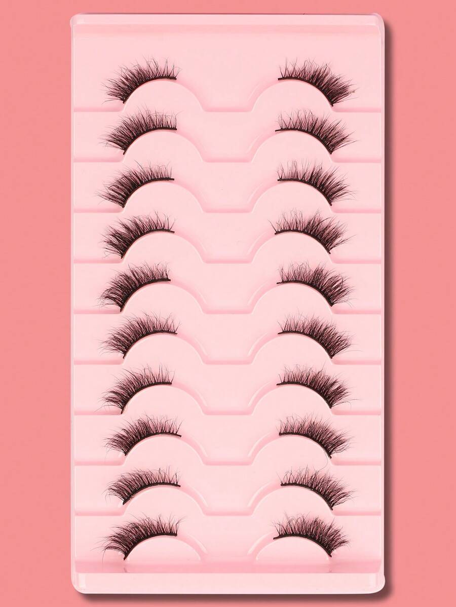 Himirell 10pairs Natural Crossed Outer Corner Cat Eye Style Thick False ...