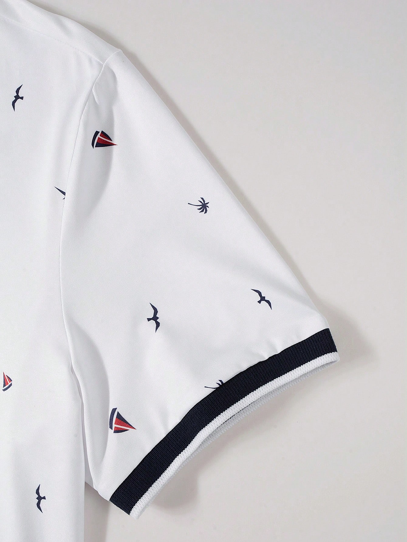 Manfinity Mode Men Allover Print Contrast Trim Polo Shirt | SHEIN USA